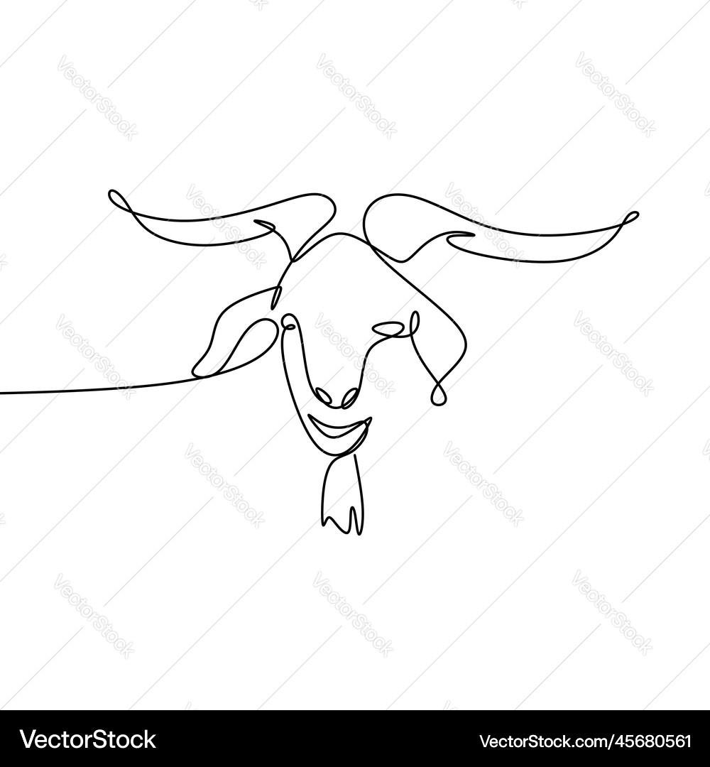 Drawing a continuous line of sheep Royalty Free Vector Image