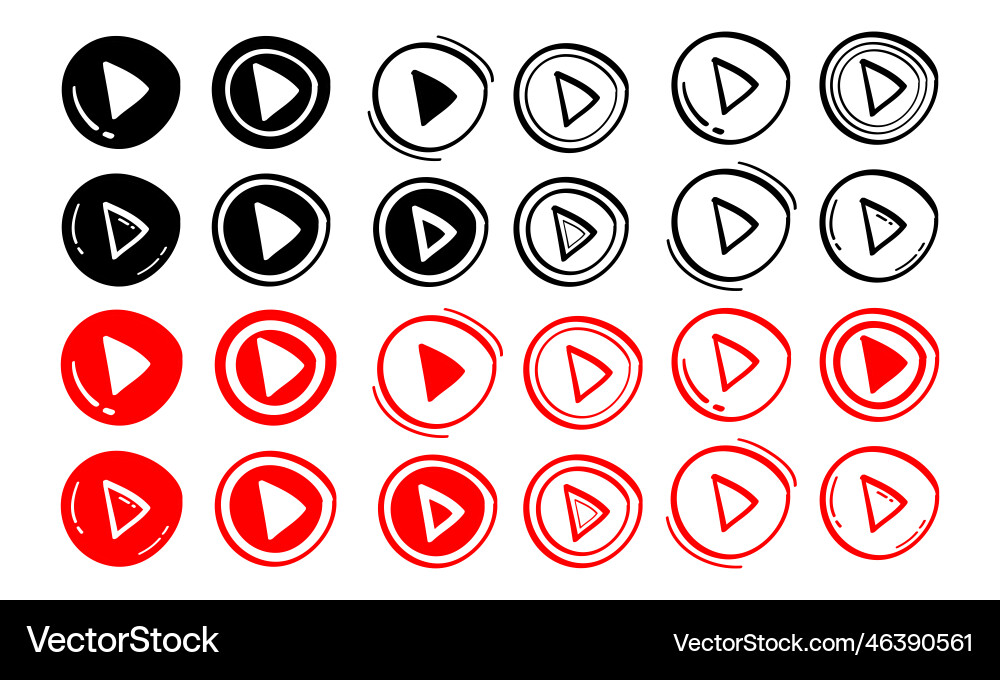 Hand drawn play button icon Royalty Free Vector Image