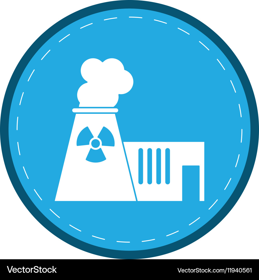 Nuclear power plant tower energy circle Royalty Free Vector