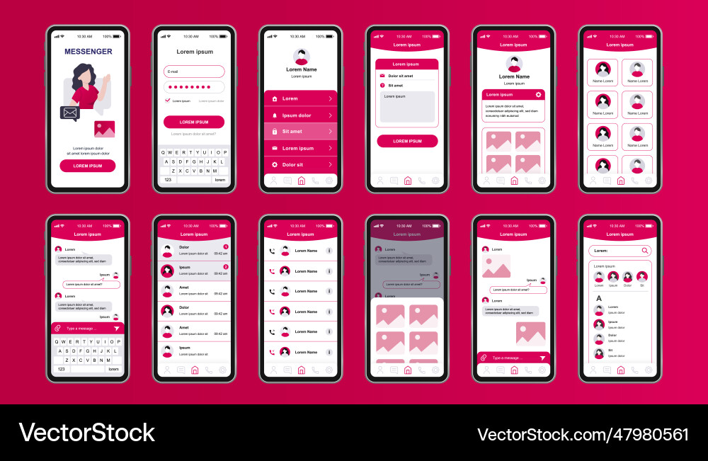 Online messenger unique design kit for app social Vector Image