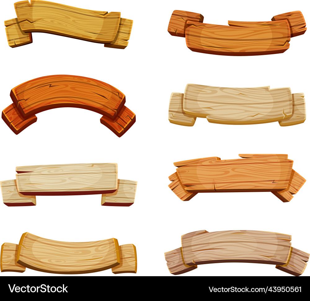 Rustic wooden signboards wood labels forms Vector Image
