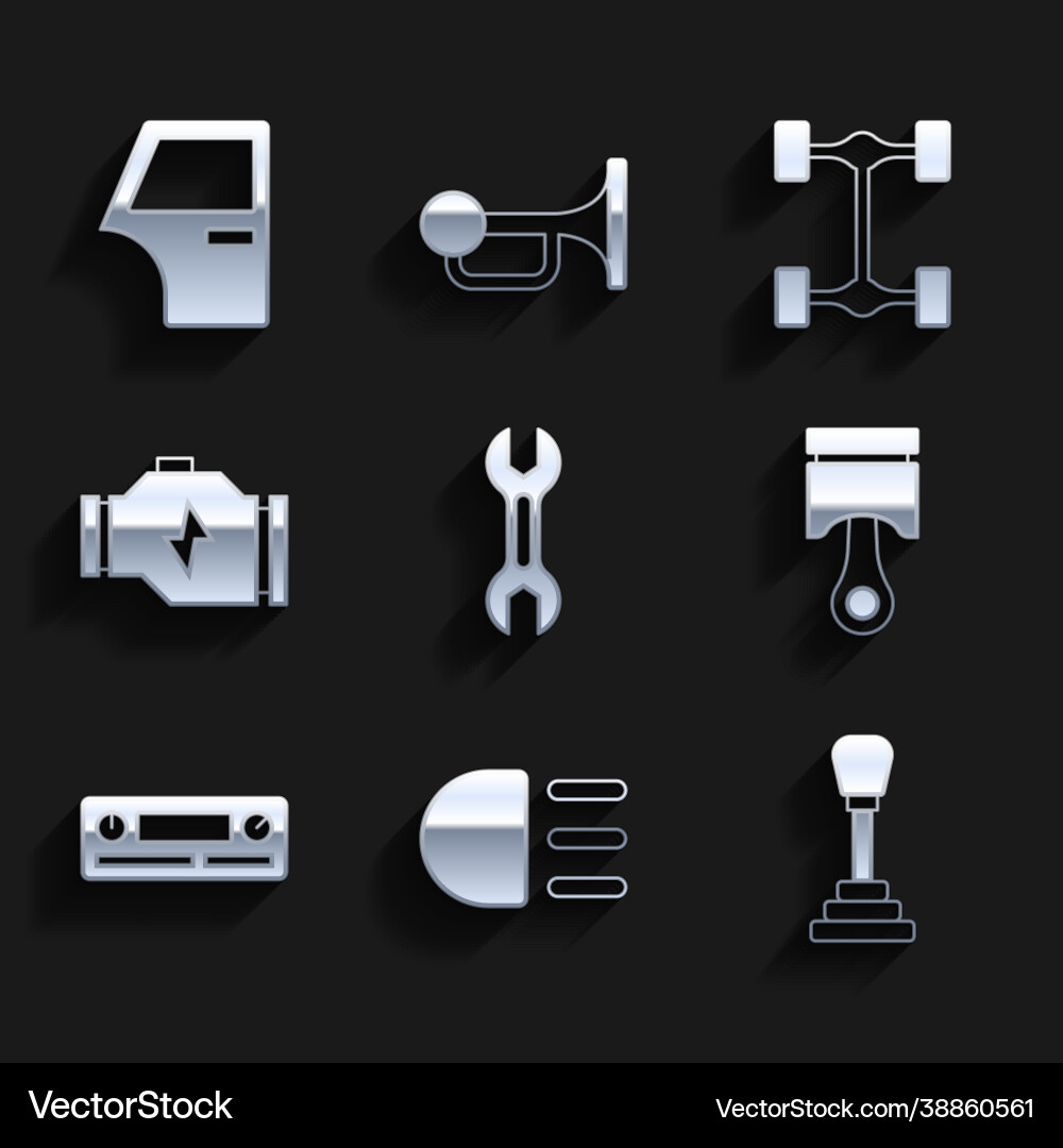 Set wrench spanner high beam gear shifter Vector Image