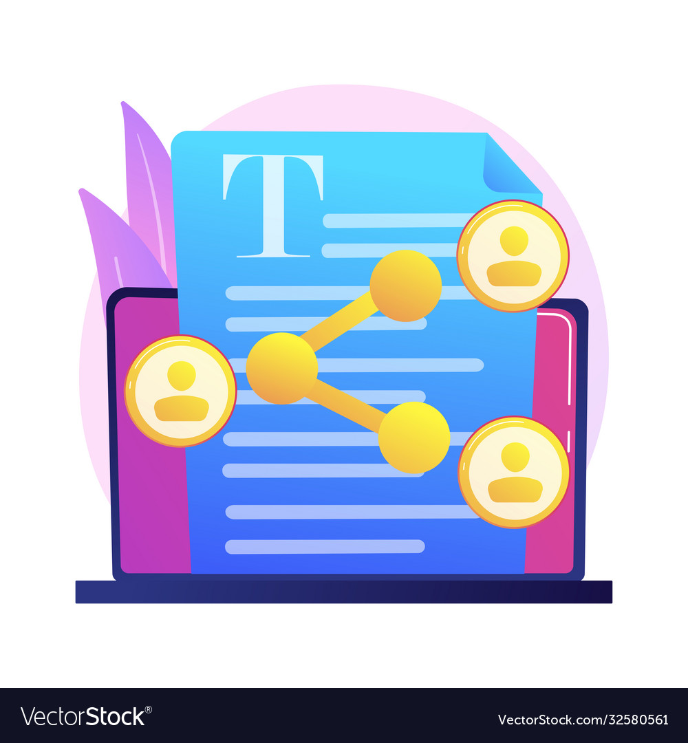 Shared document concept metaphor Royalty Free Vector Image