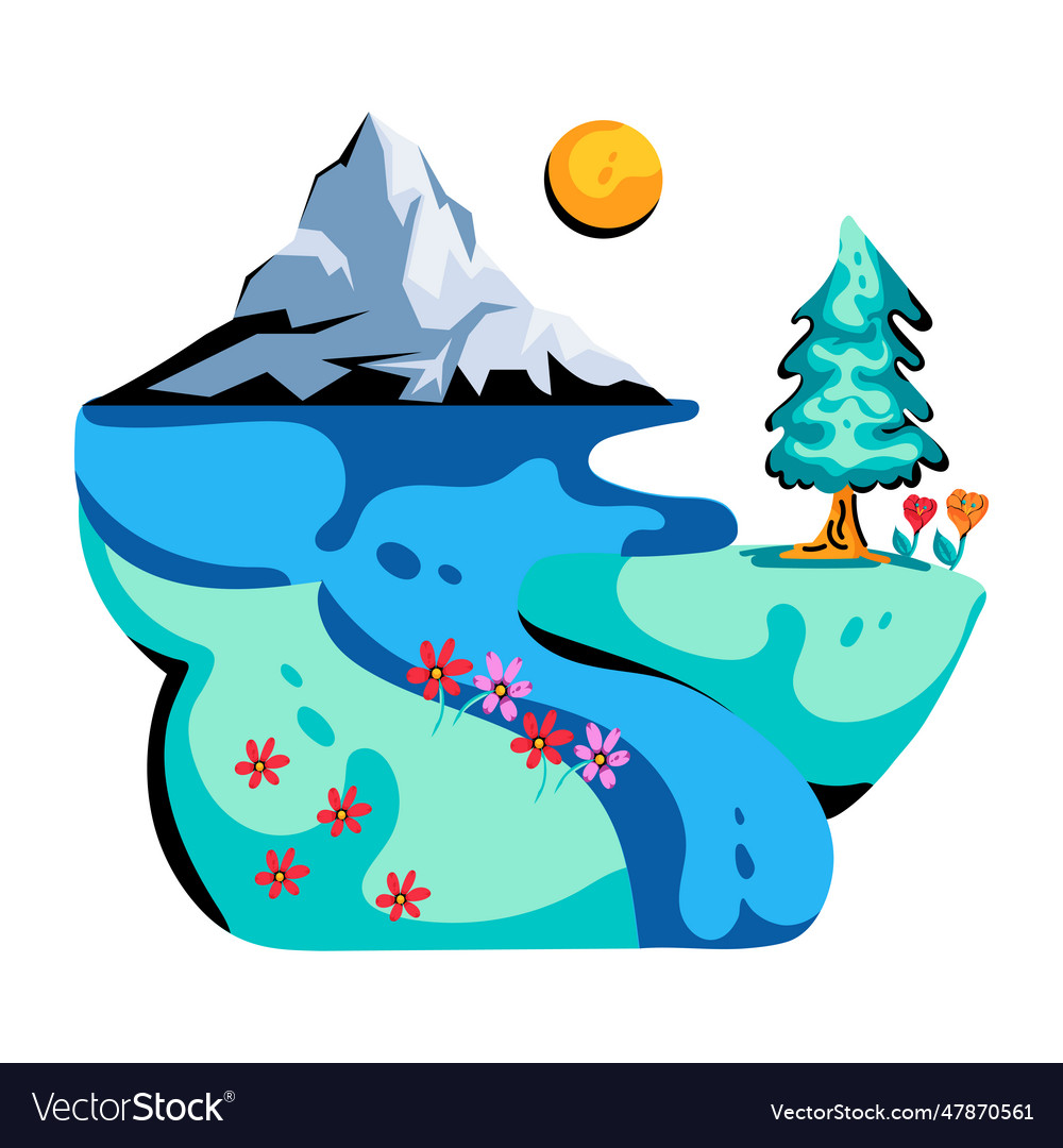 Spring landscape Royalty Free Vector Image - VectorStock