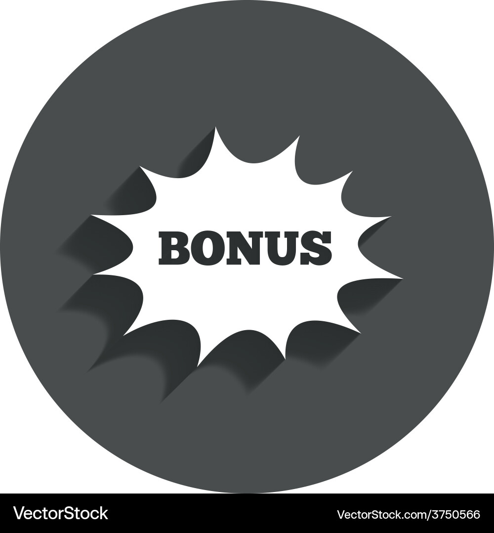 Bonus sign icon explosion cartoon bubble symbol Vector Image