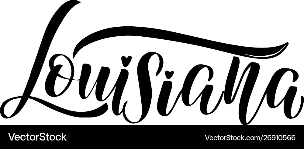 Brush lettering louisiana Royalty Free Vector Image