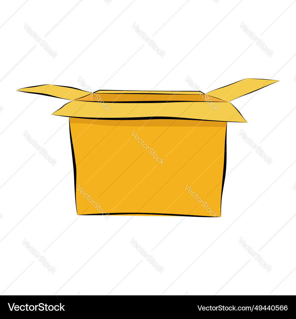 Cardboard simple hand draw sketch doodle white Vector Image