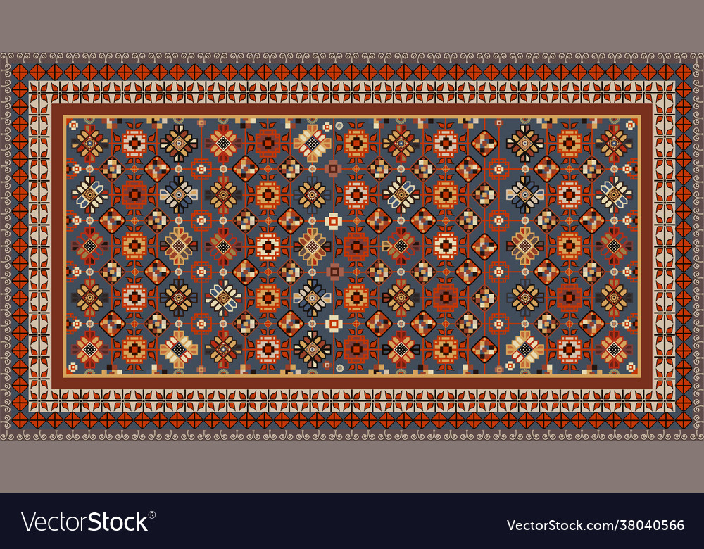 Carpet border frame pattern Royalty Free Vector Image