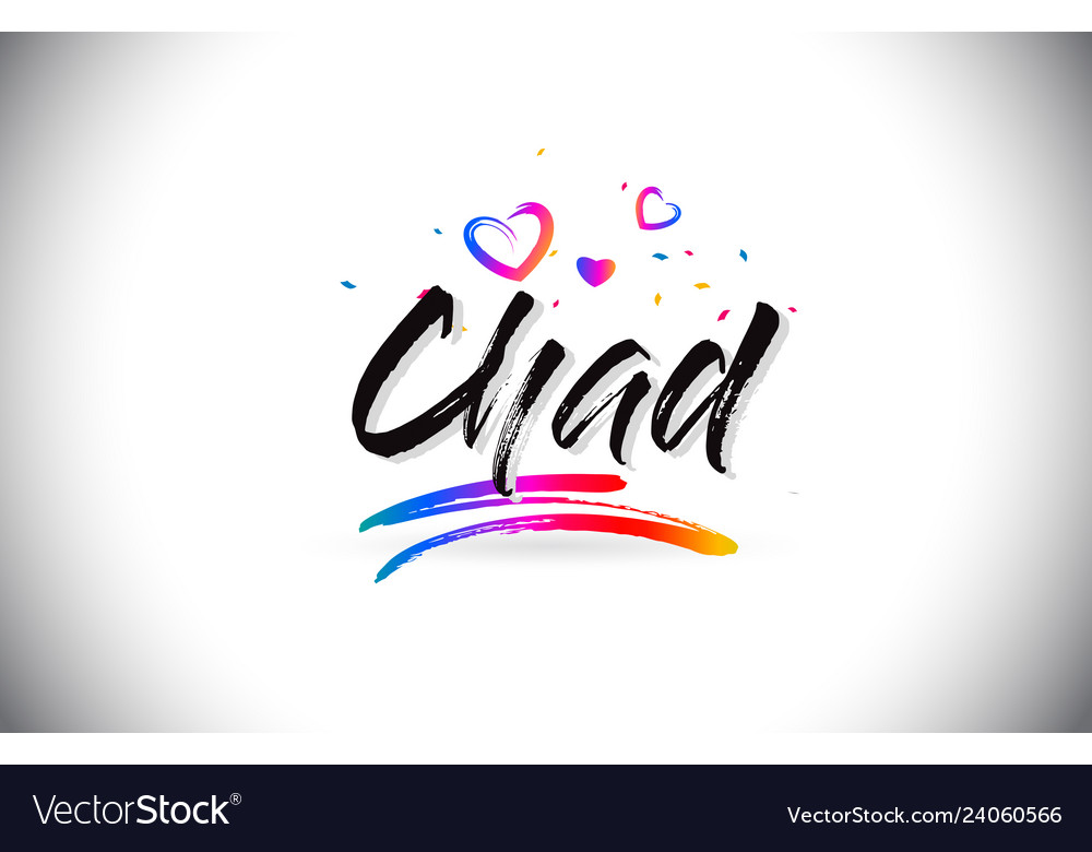 Chad welcome to word text with love hearts Vector Image