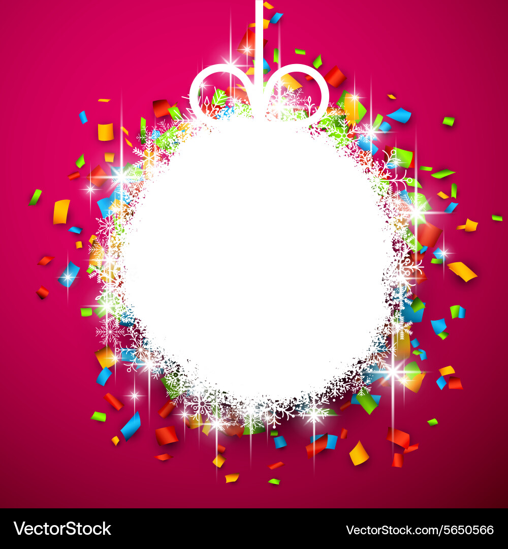 Christmas ball on confetti Royalty Free Vector Image