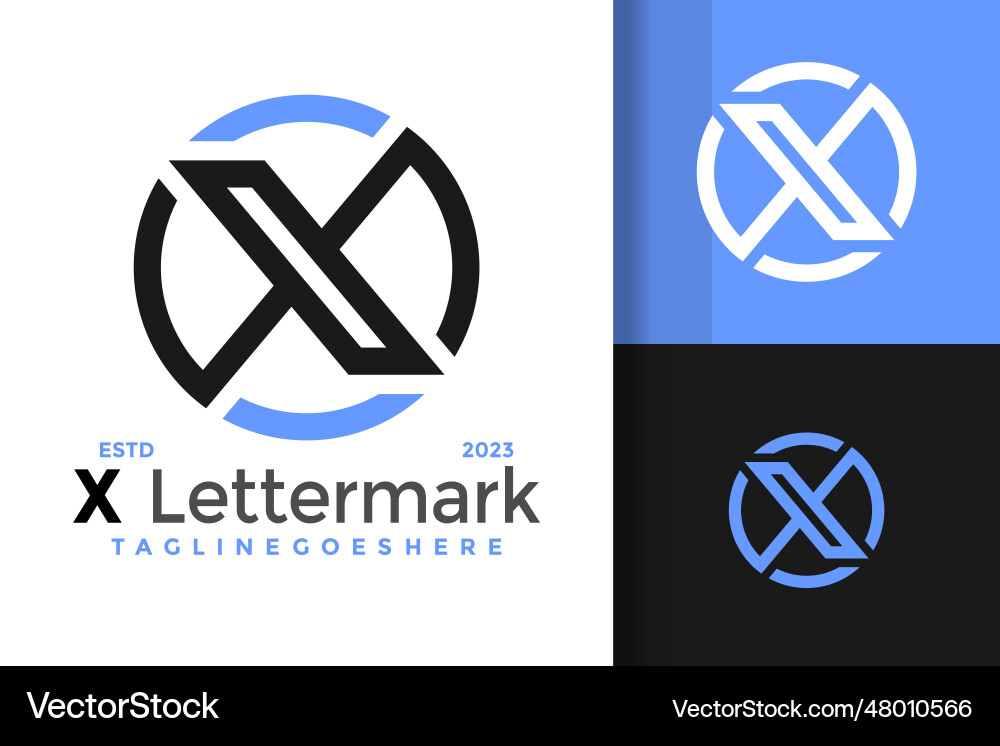 Circle letter x logo design symbol icon Royalty Free Vector