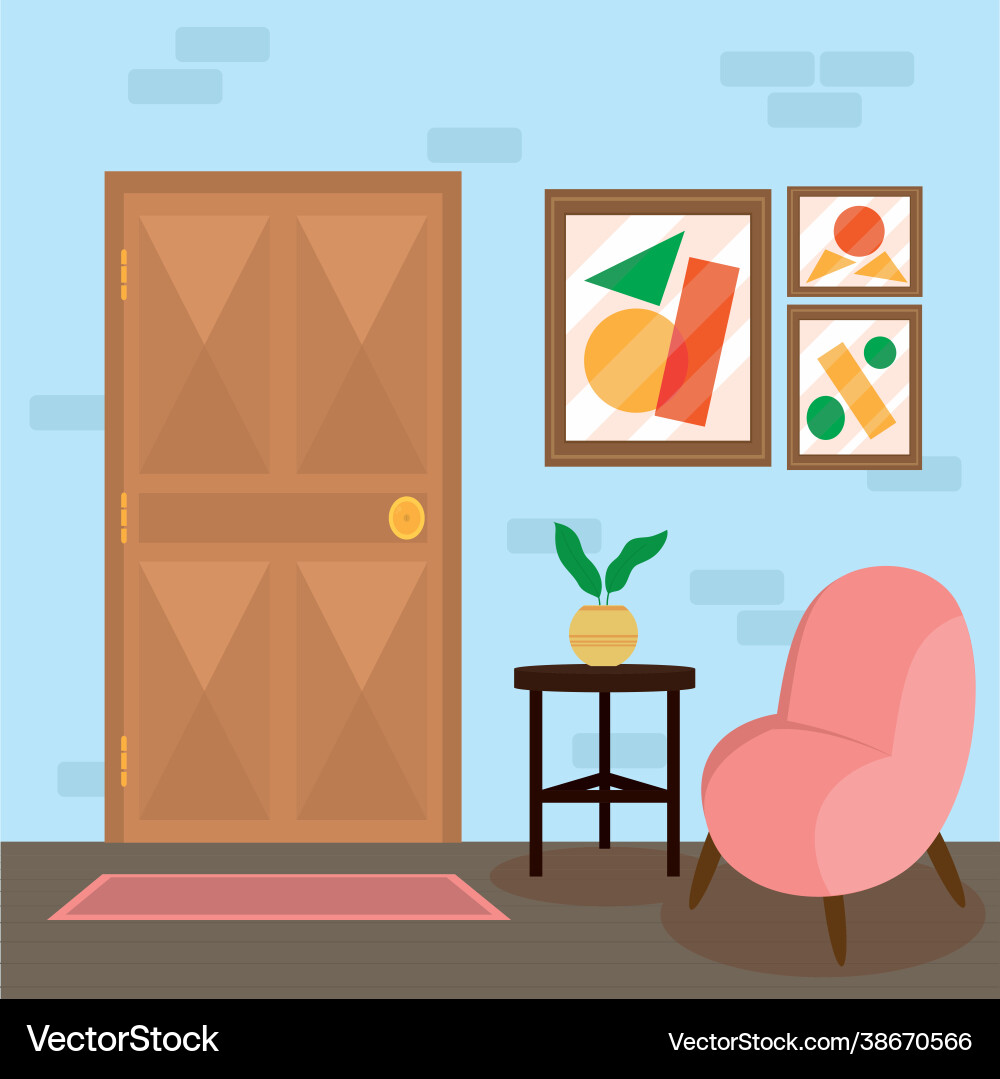 Comfy entrance house Royalty Free Vector Image