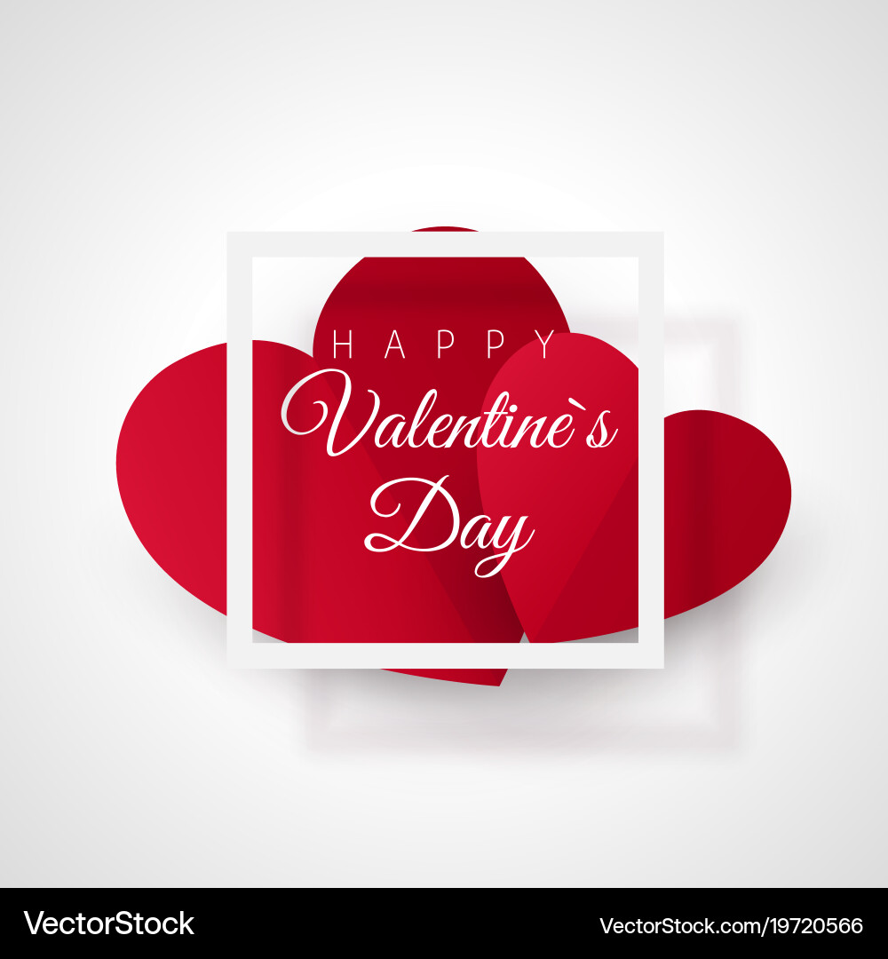Greeting card with valentines day heart text Vector Image