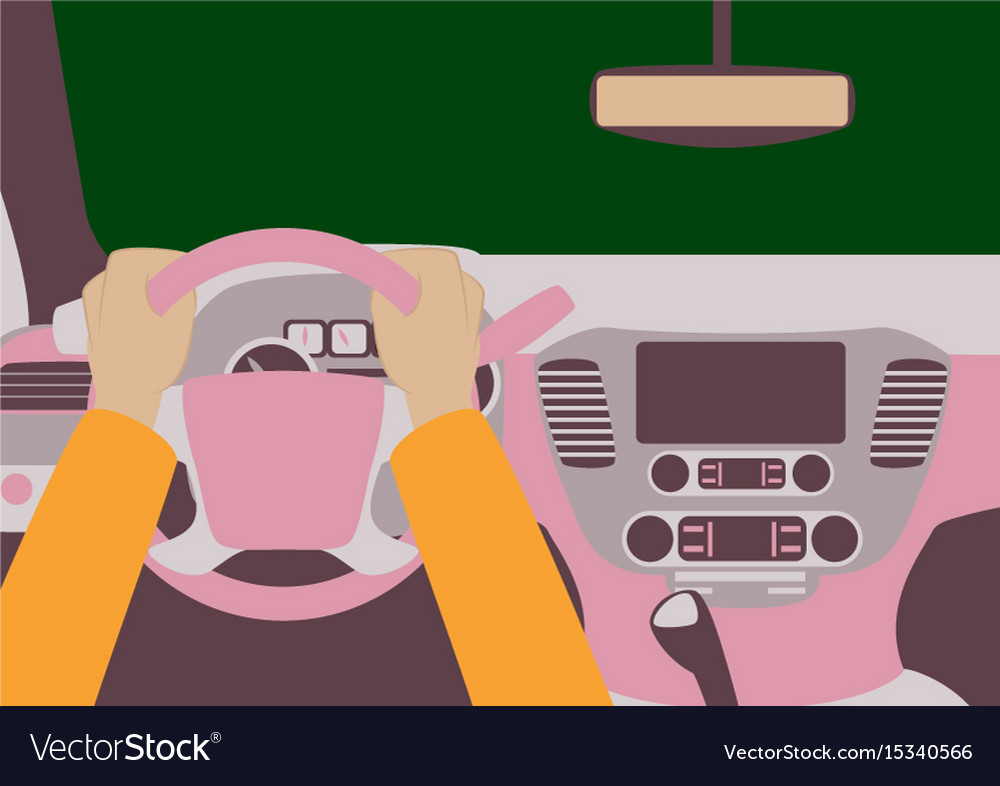 Human hands driving a car Royalty Free Vector Image