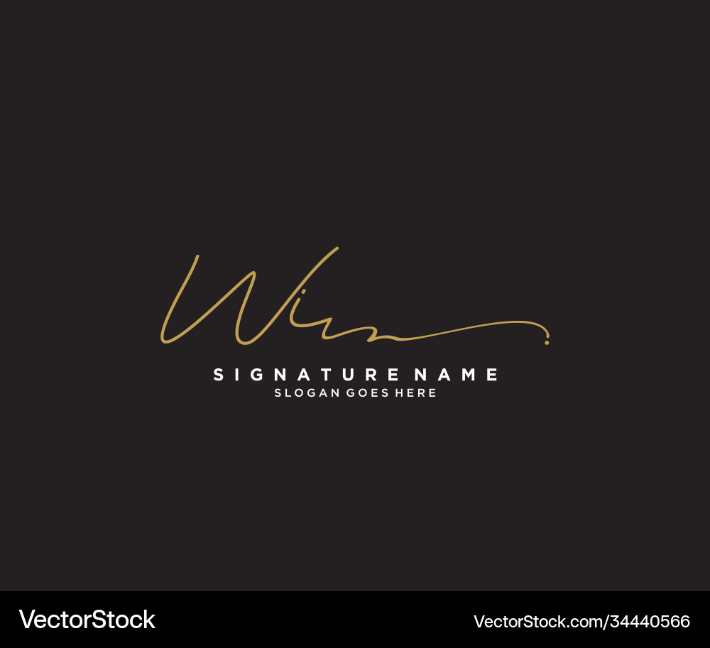 Letter wi signature logo template Royalty Free Vector Image