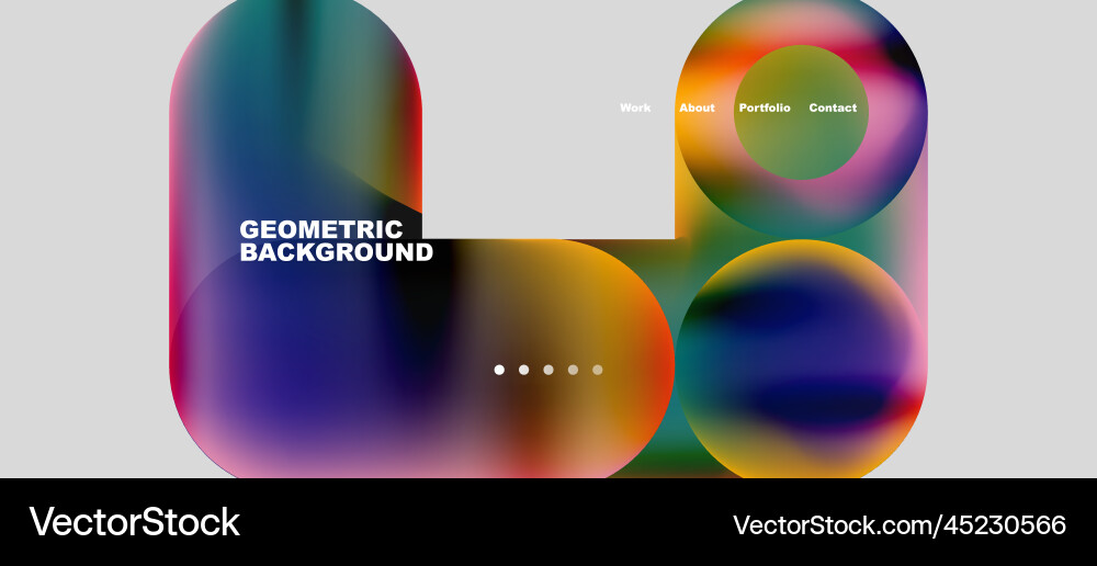 Round shapes and circles with liquid gradients Vector Image