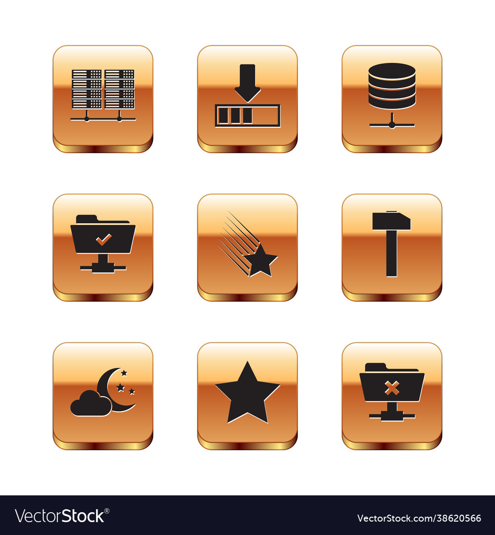 Set server data web hosting cloud with moon Vector Image Set server data web hosting cloud with moon Vector Image