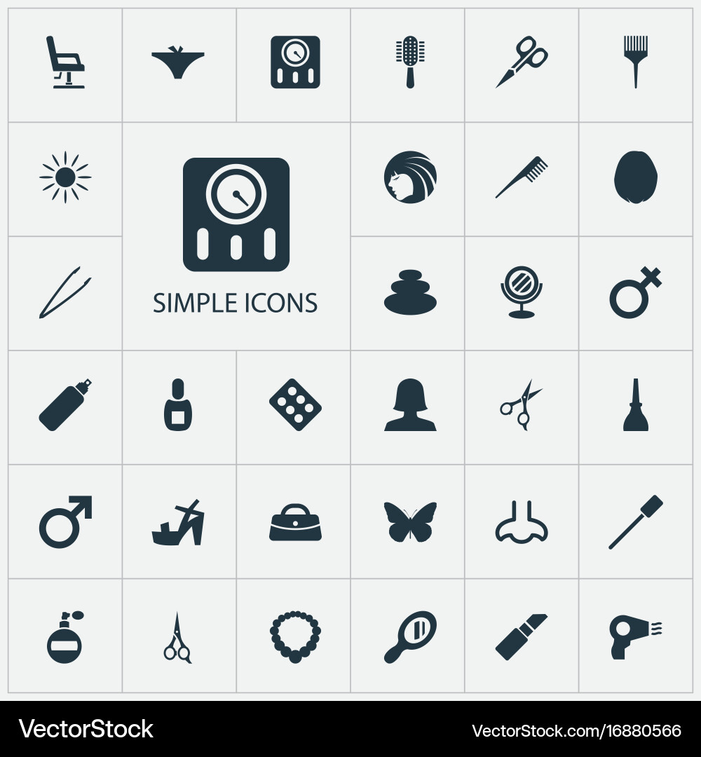 Set simple spa icons Royalty Free Vector Image