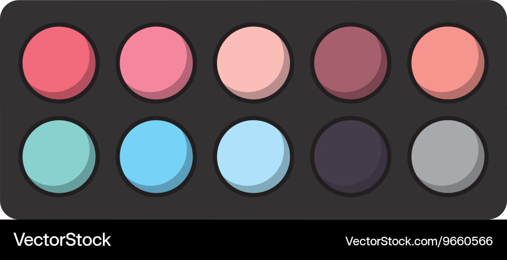 Shadows colors set makeup product isolated icon Vector Image