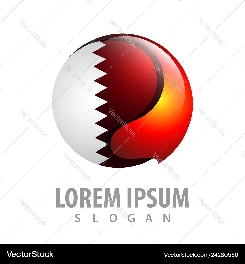 Shiny red glow sphere logo concept design symbol Vector Image