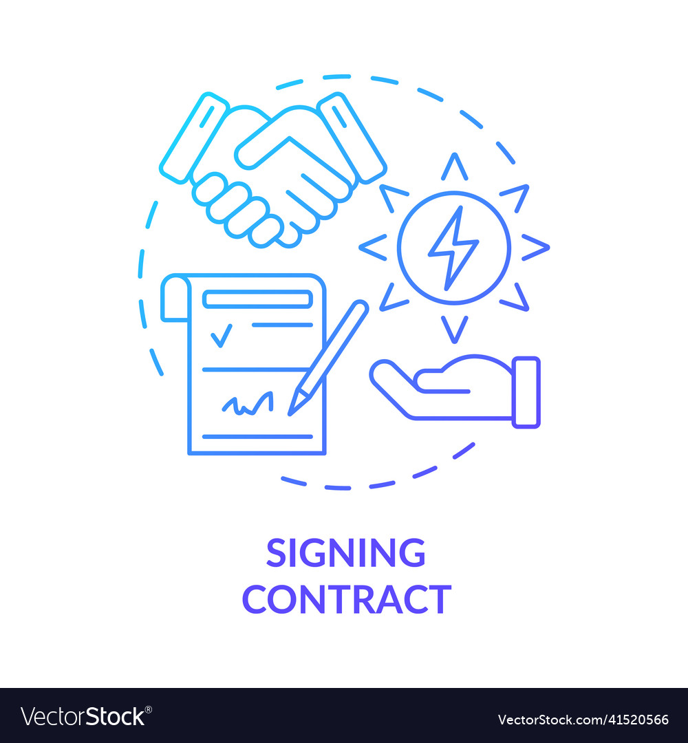 Signing contract blue gradient concept icon Vector Image Signing contract blue gradient concept icon Vector Image