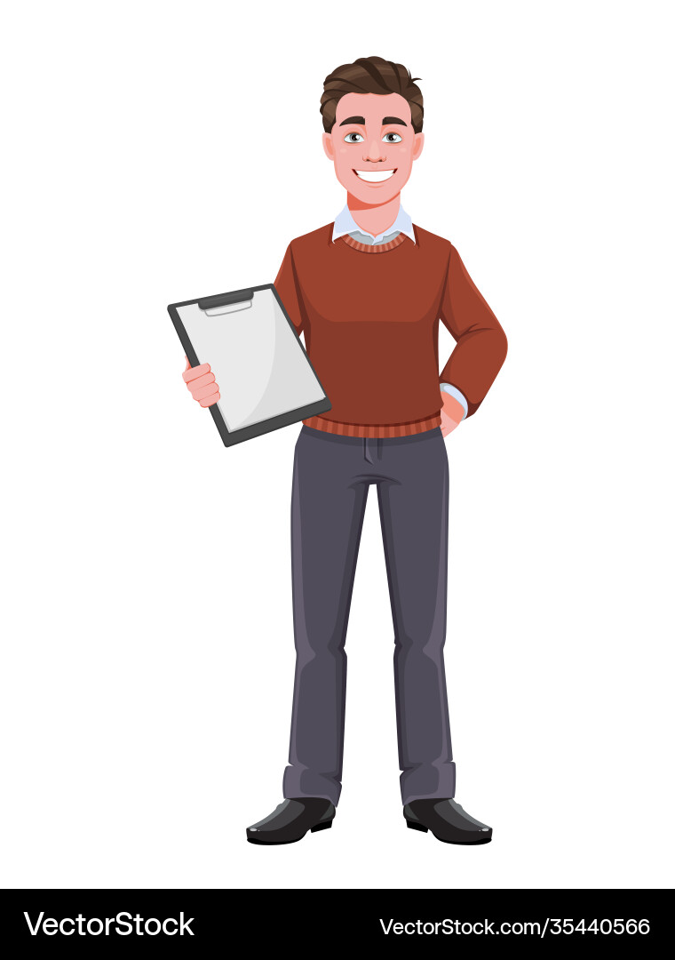 Successful business man manager character design Vector Image
