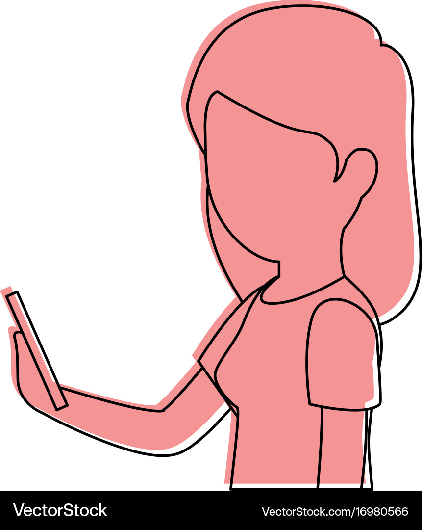 Woman with smartphone Royalty Free Vector Image