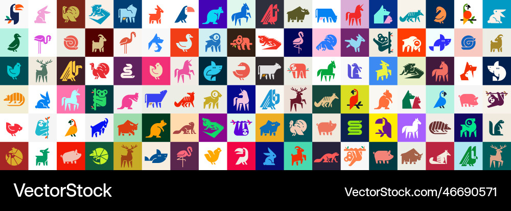 Animals logos collection Royalty Free Vector Image