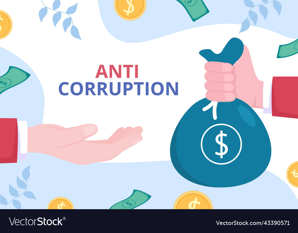 Anti corruption background template flat cartoon Vector Image