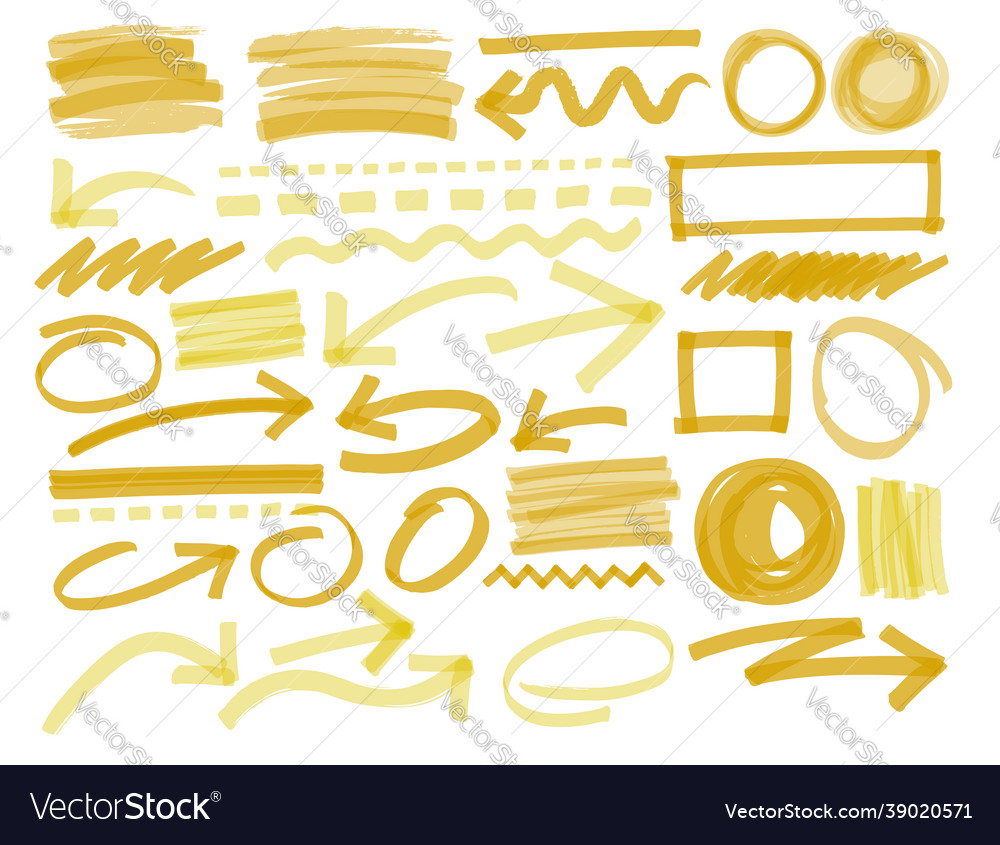 Collection highlighter elements marker Royalty Free Vector
