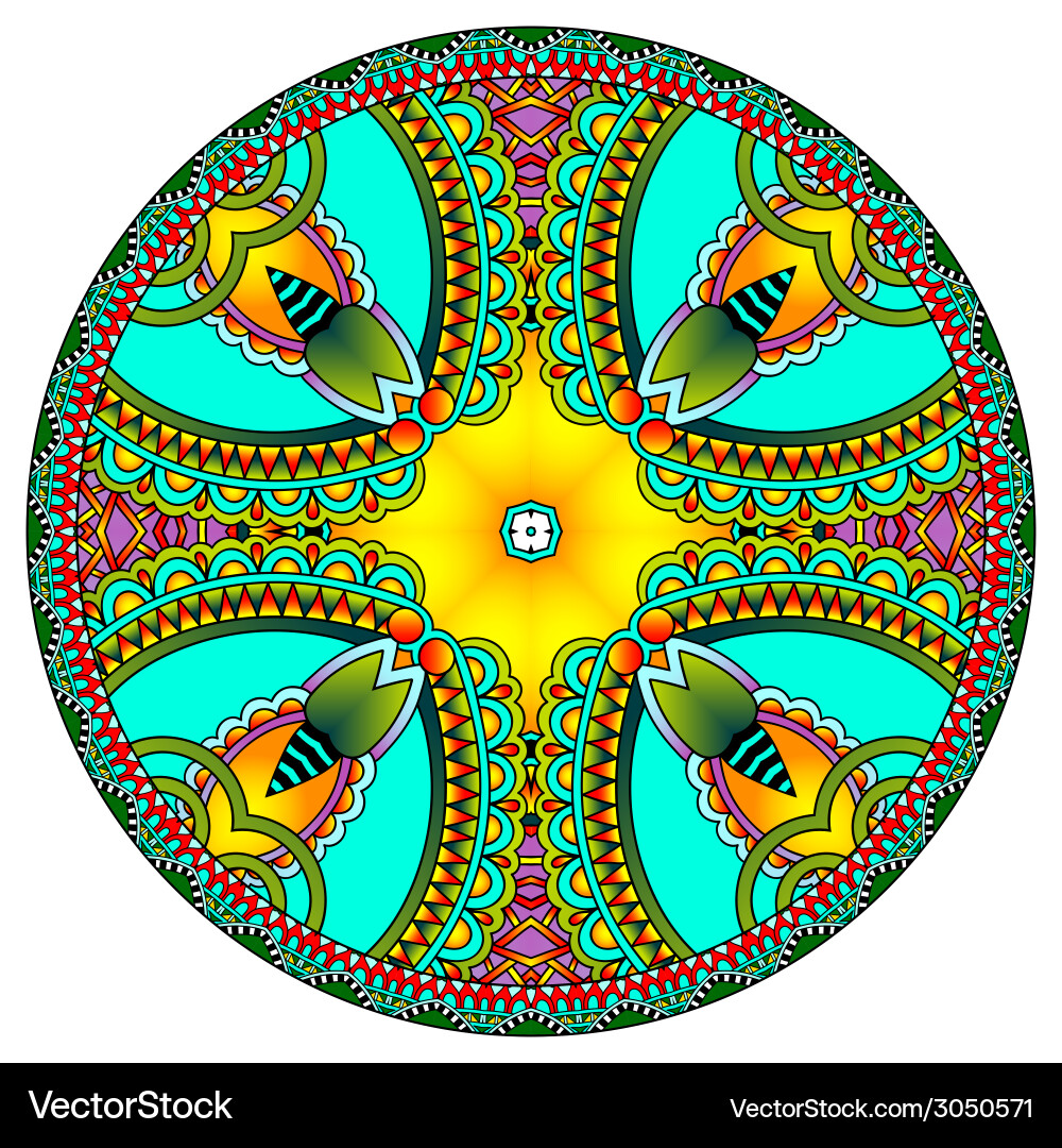 Decorative design of circle dish template round Vector Image