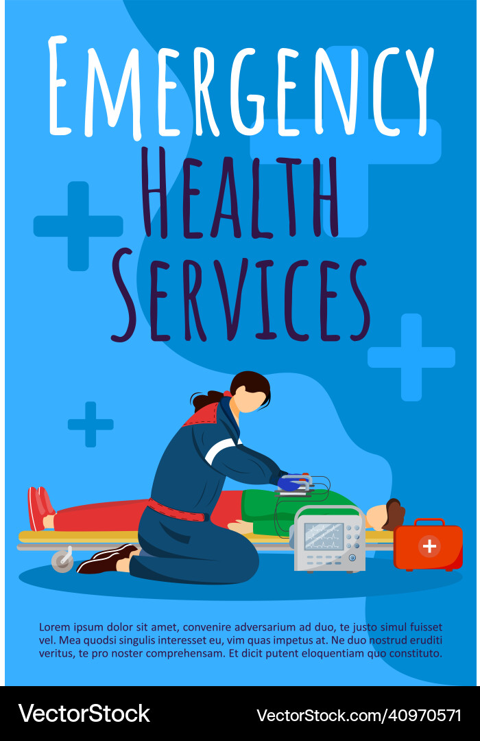 Emergency health service brochure template Vector Image