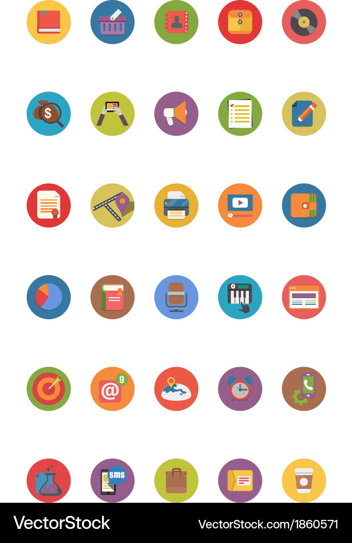Flat business icons and web icons set Royalty Free Vector