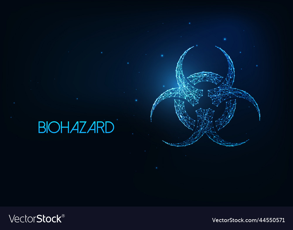 Futuristic glowing low polygonal biohazard symbol Vector Image Futuristic glowing low polygonal biohazard symbol Vector Image