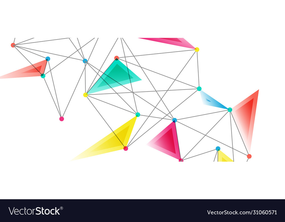 Line points connections triangular technology Vector Image