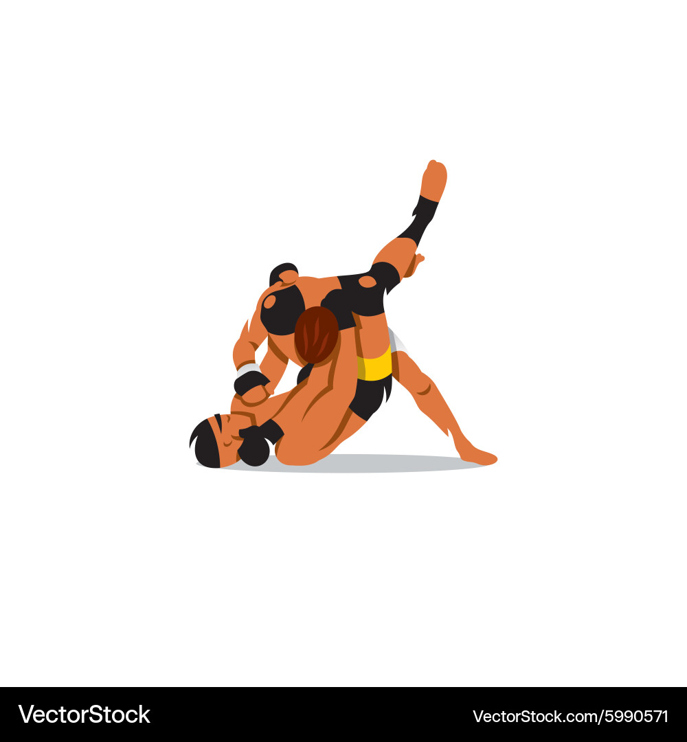 Martial arts sign two men fighting Royalty Free Vector Image