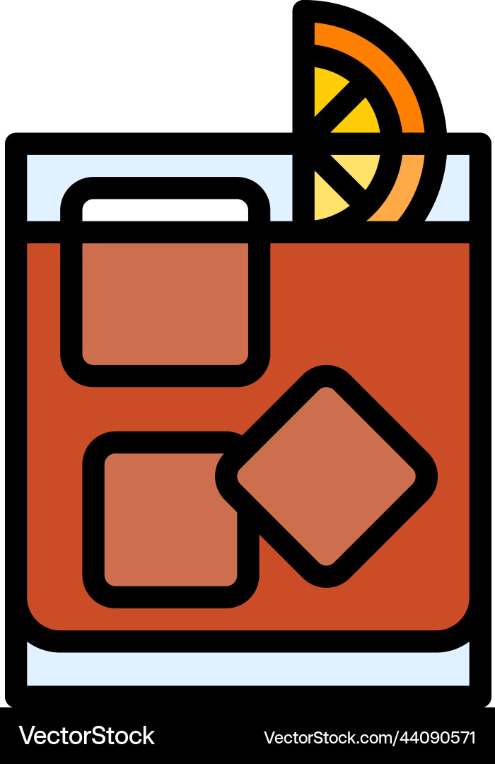 Negroni cocktail icon alcoholic mixed drink Vector Image