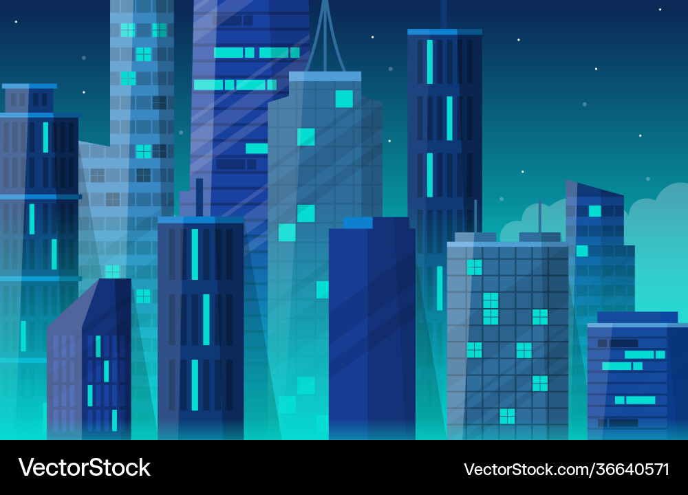 Night city building construction cityscape Vector Image