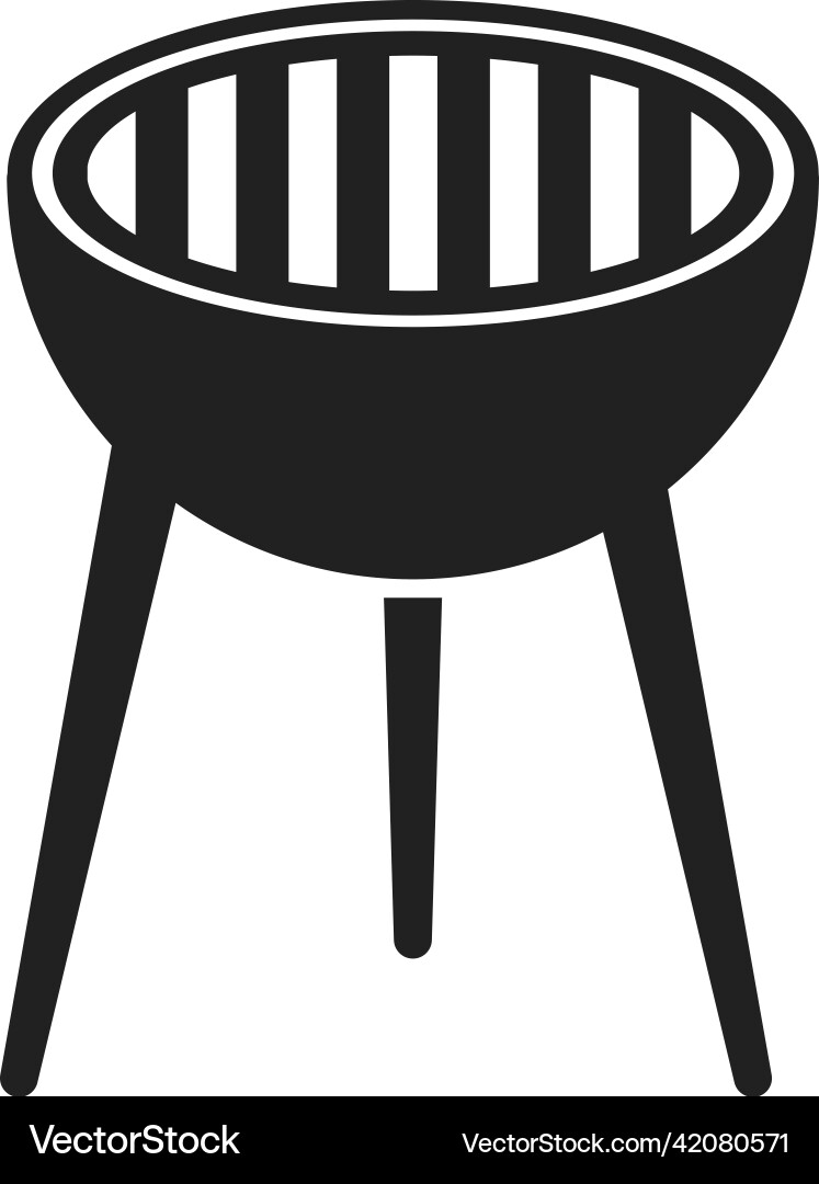 Round grill with metal bars grid meat roasting Vector Image