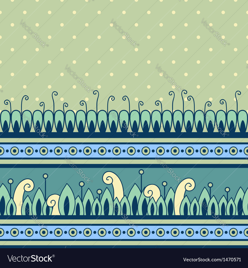 Seamless pattern with decorative border Royalty Free Vector