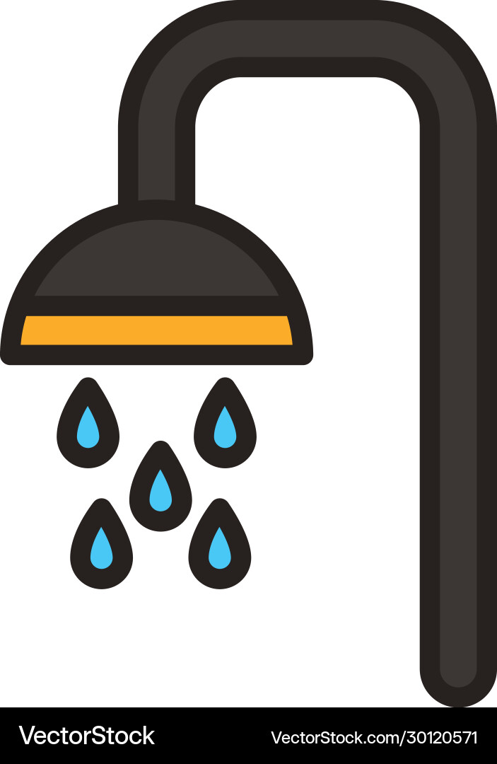 Shower bath tap line and fill style icon Vector Image