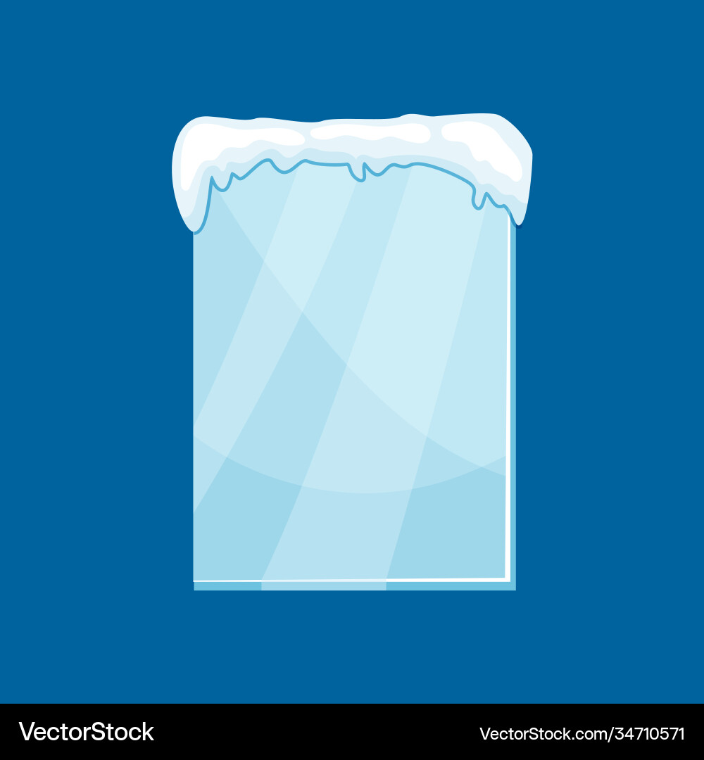 Snow frozen icicle rectangle banne with Royalty Free Vector
