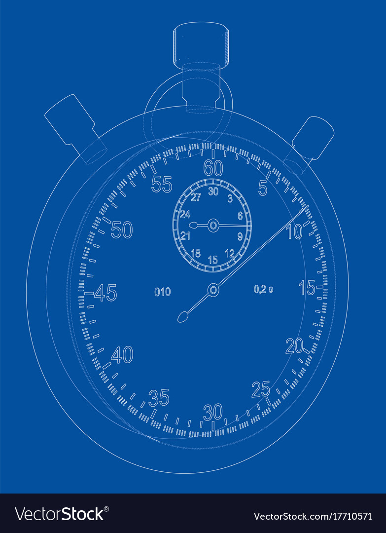 Stopwatch Or Timer Sketch Royalty Free Vector Image