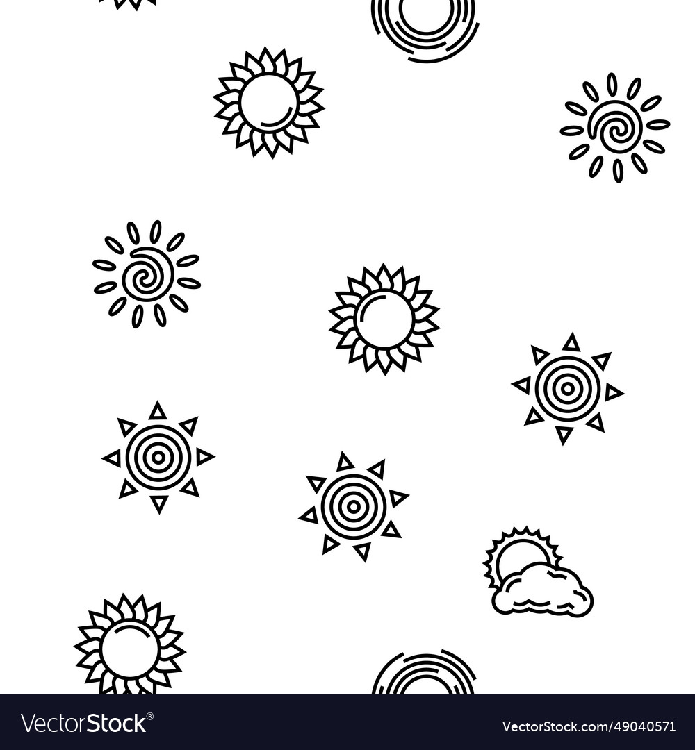 Sun summer sunlight light seamless pattern Vector Image