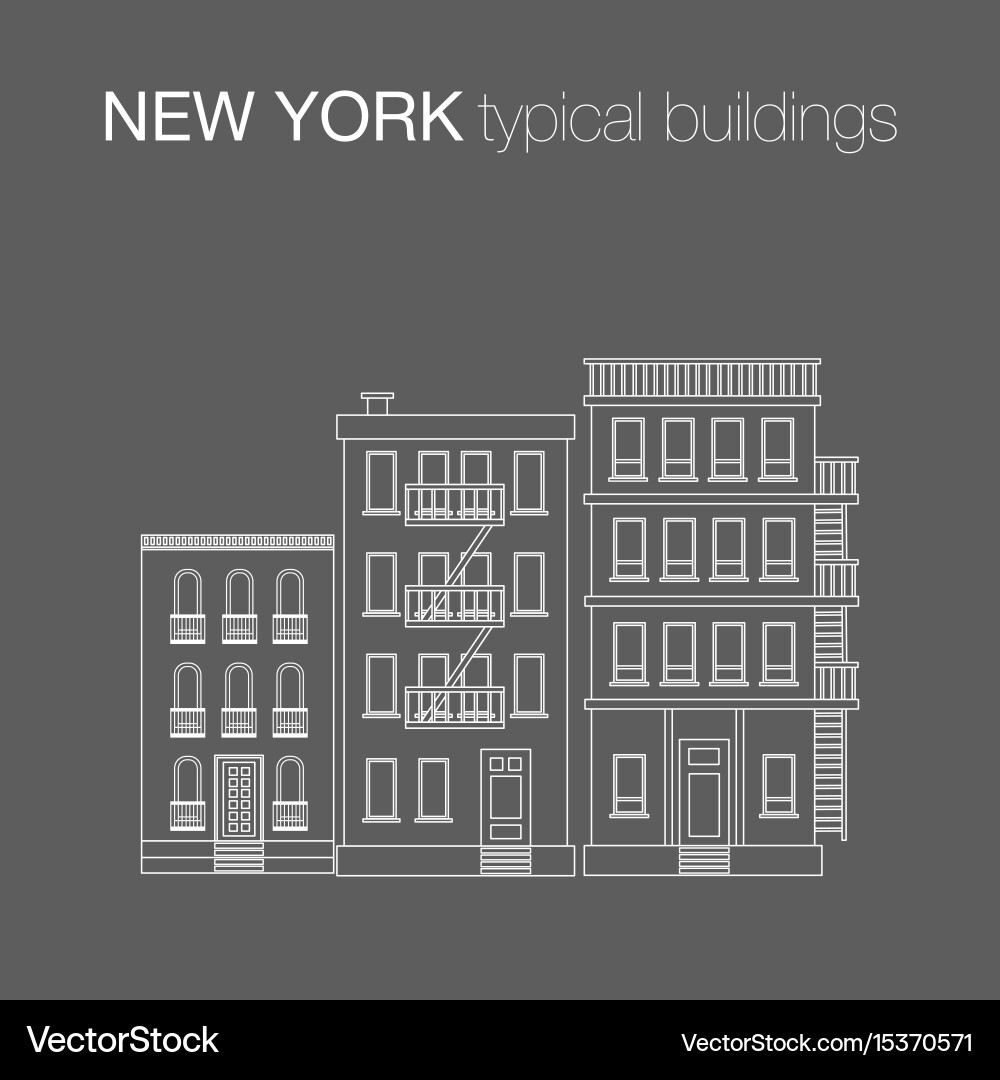 Typical buildings new york city Royalty Free Vector Image