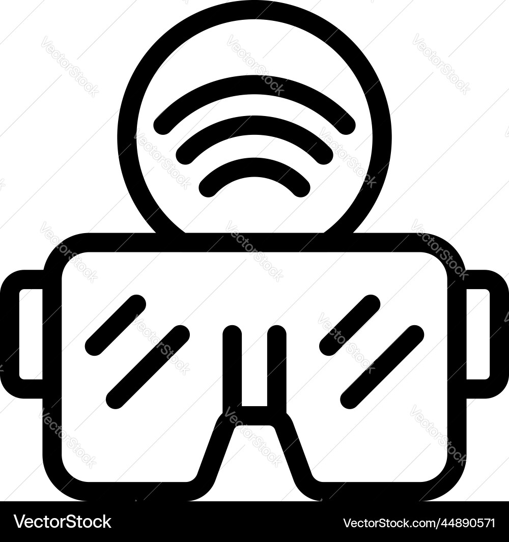 Vr glasses icon outline home tv Royalty Free Vector Image
