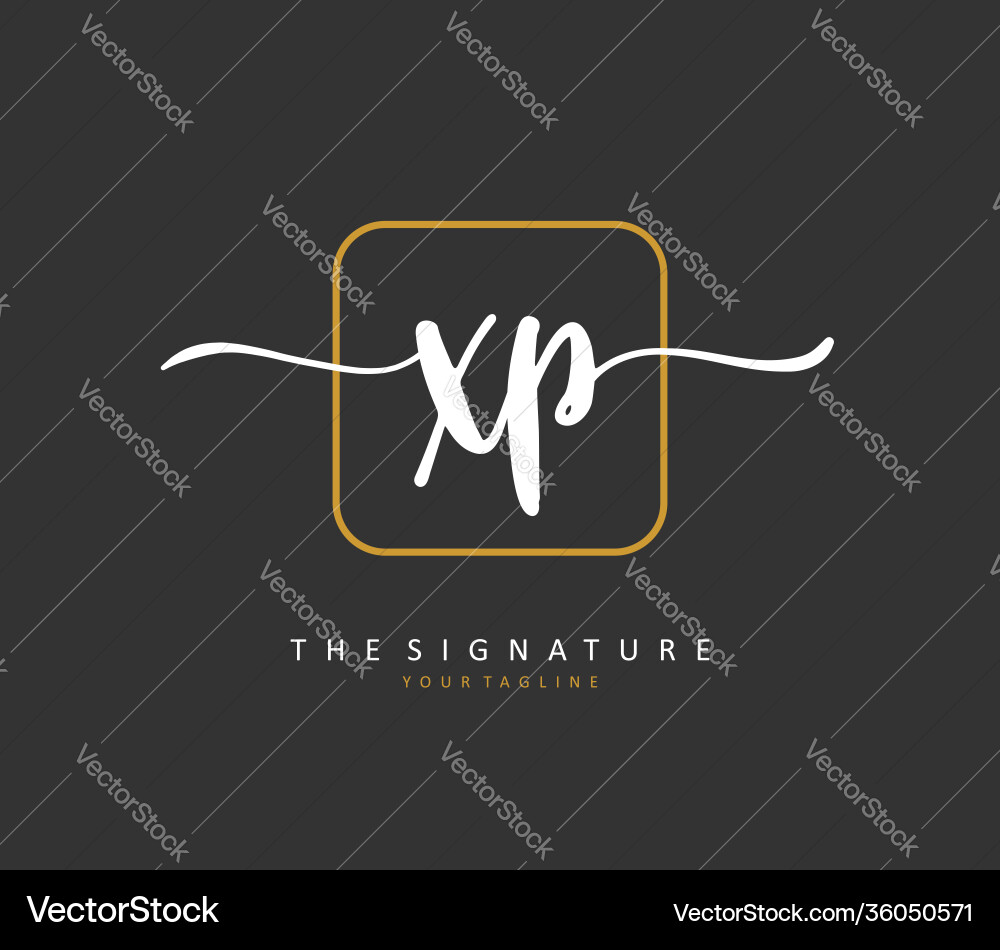 Xp initial letter handwriting and signature logo Vector Image
