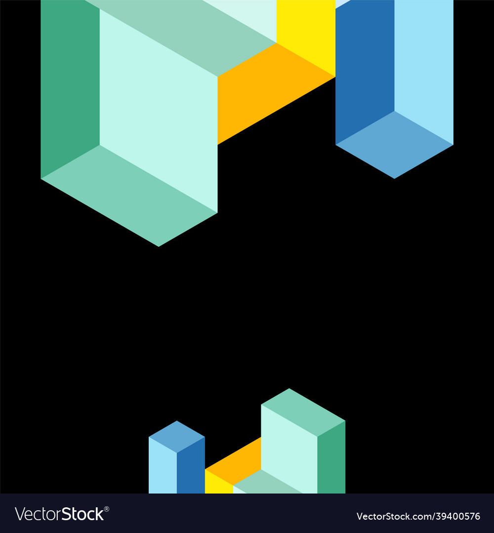 Abstract background 3d cubes cubic elements Vector Image