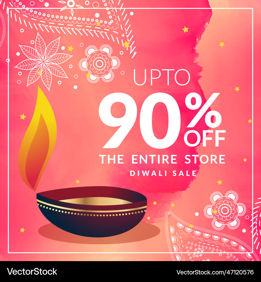 Beautiful diwali discount banner template Vector Image