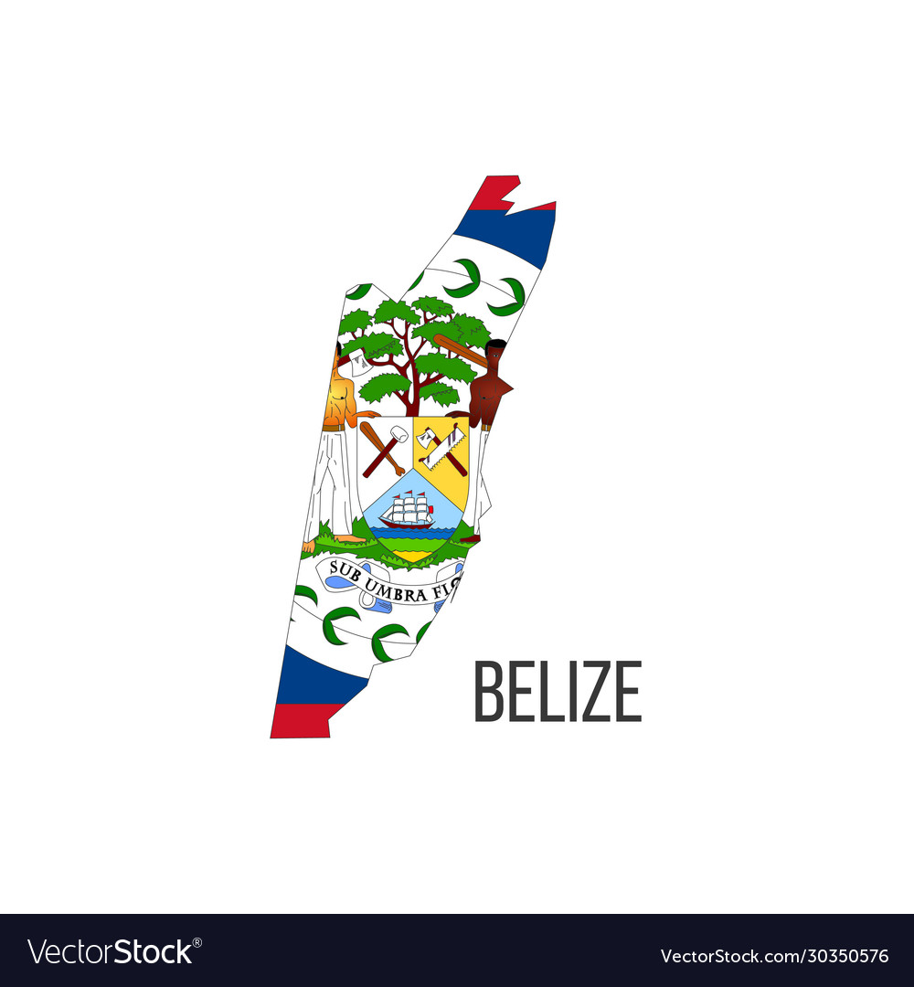 Belize Flag Map The Country Royalty Free Vector Image